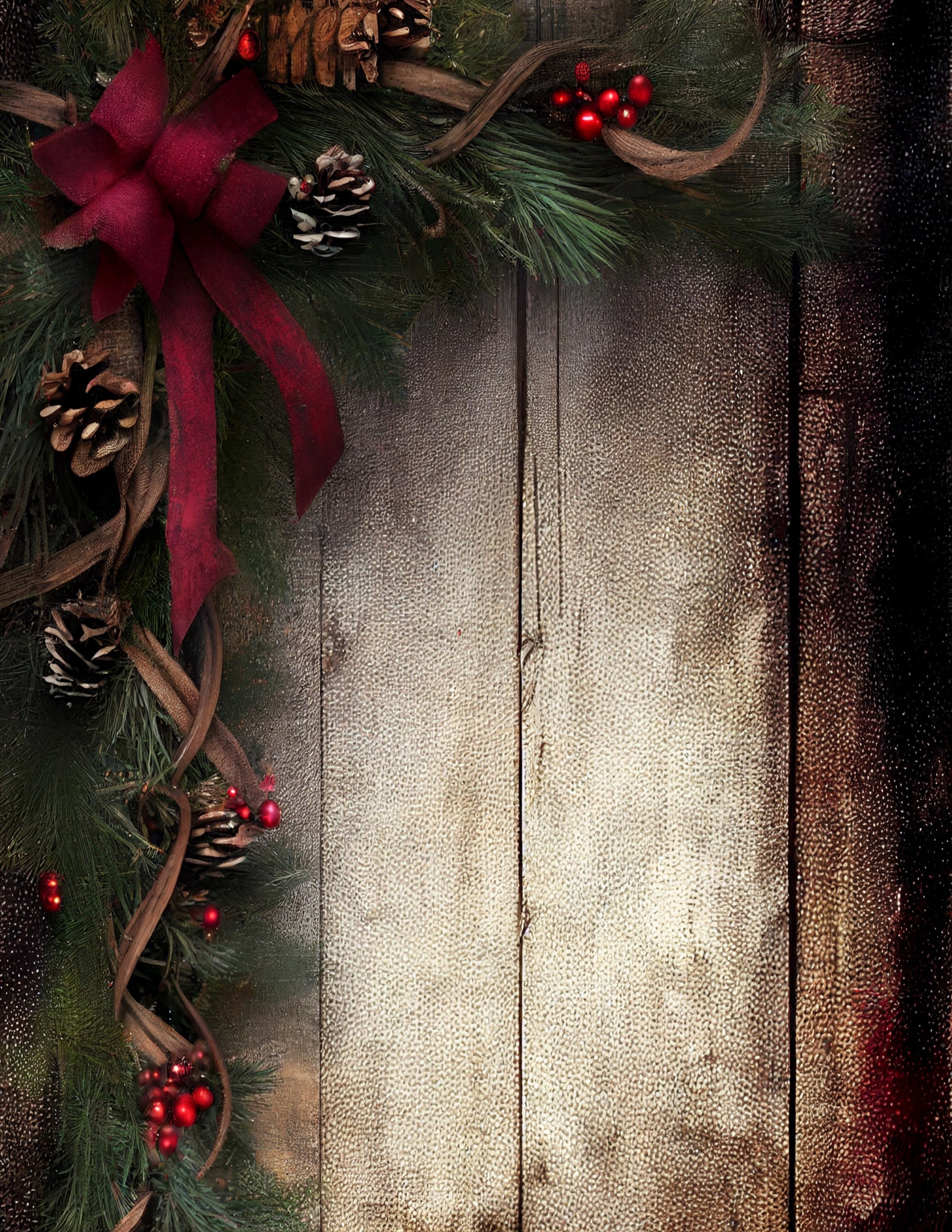 Christmas Woods Five Decorative Digital Papers/backgrounds in Rustic ...
