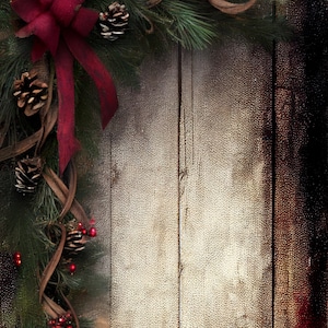 Christmas Woods Five Decorative Digital Papers/backgrounds in Rustic ...