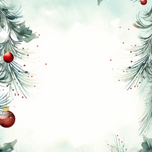 Five Nostalgic Watercolor Christmas Bordered Digital Papers/backgrounds ...