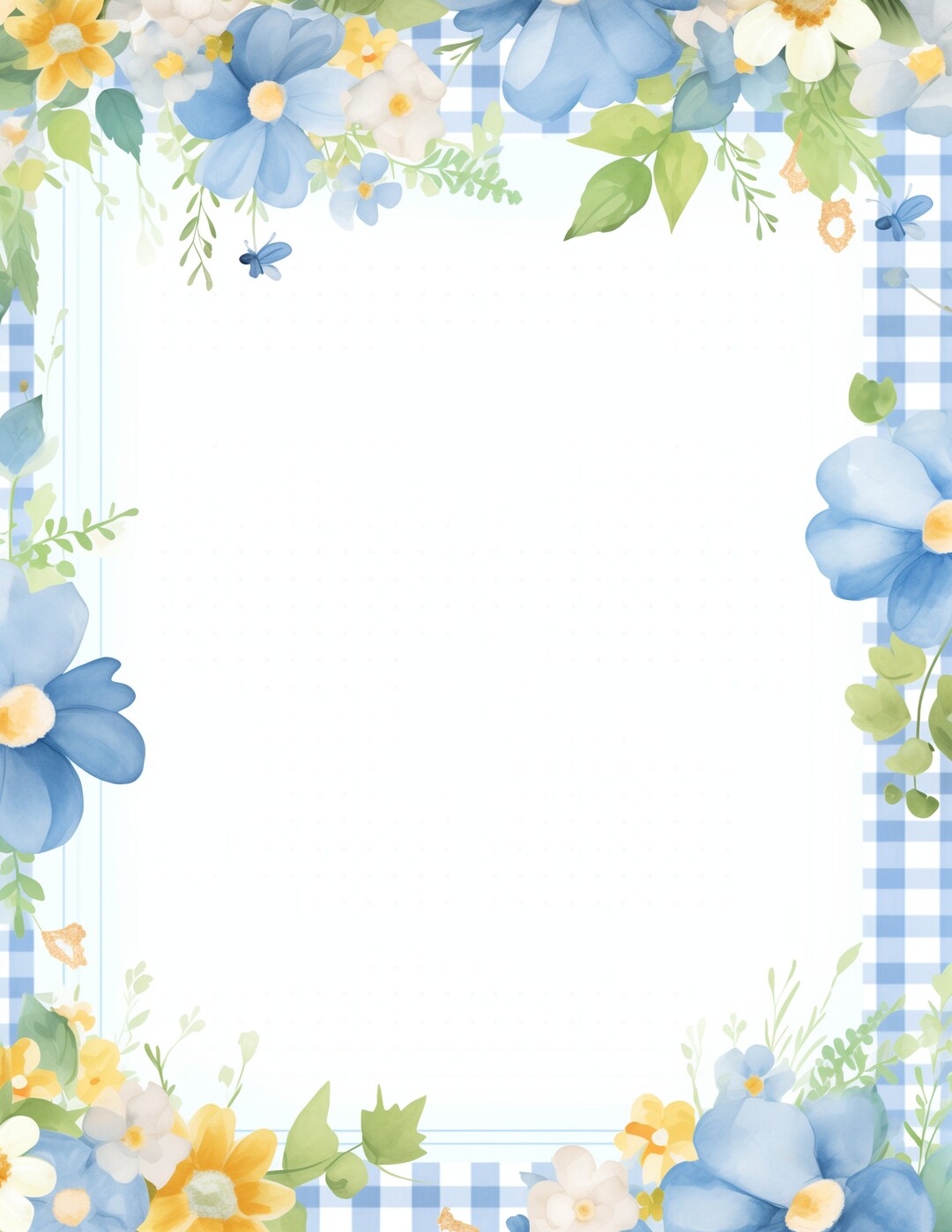 Blue Gingham Digital Papers/backgrounds for Instant Download - Etsy