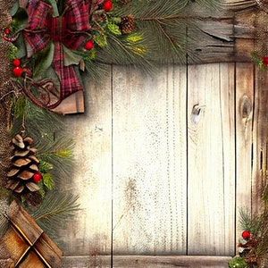 Christmas Woods Five Decorative Digital Papers/backgrounds in Rustic ...