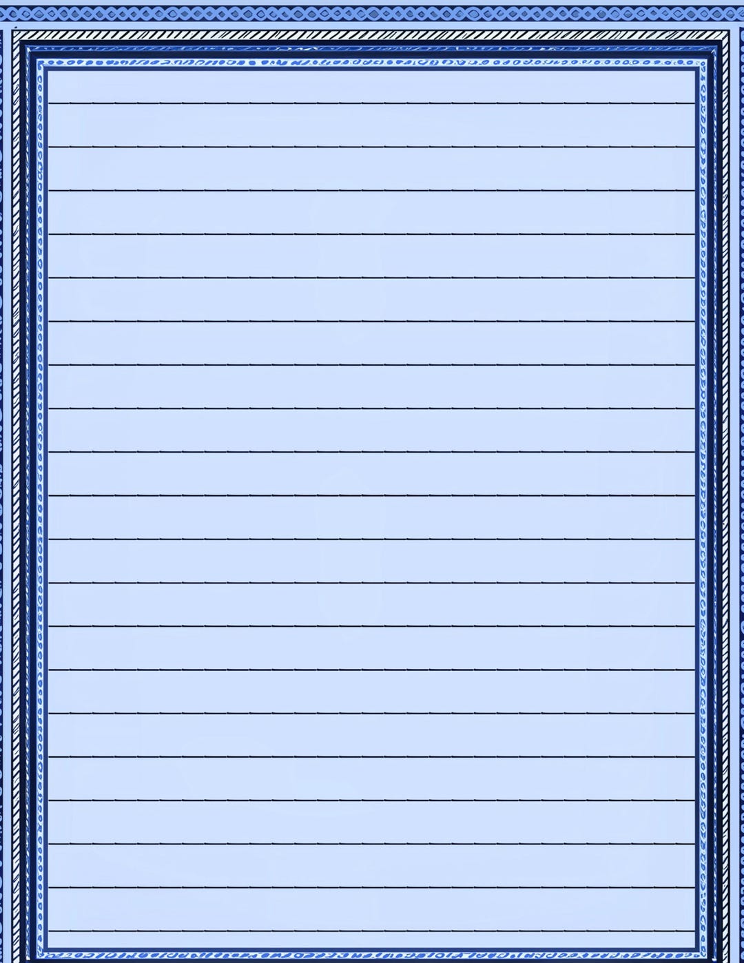 Five Simple and Pretty Blue Writing Papers for Instant Download - Etsy