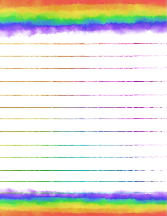 Rainbow Stripe Lined and Unlined Writing Papers/stationery for - Etsy