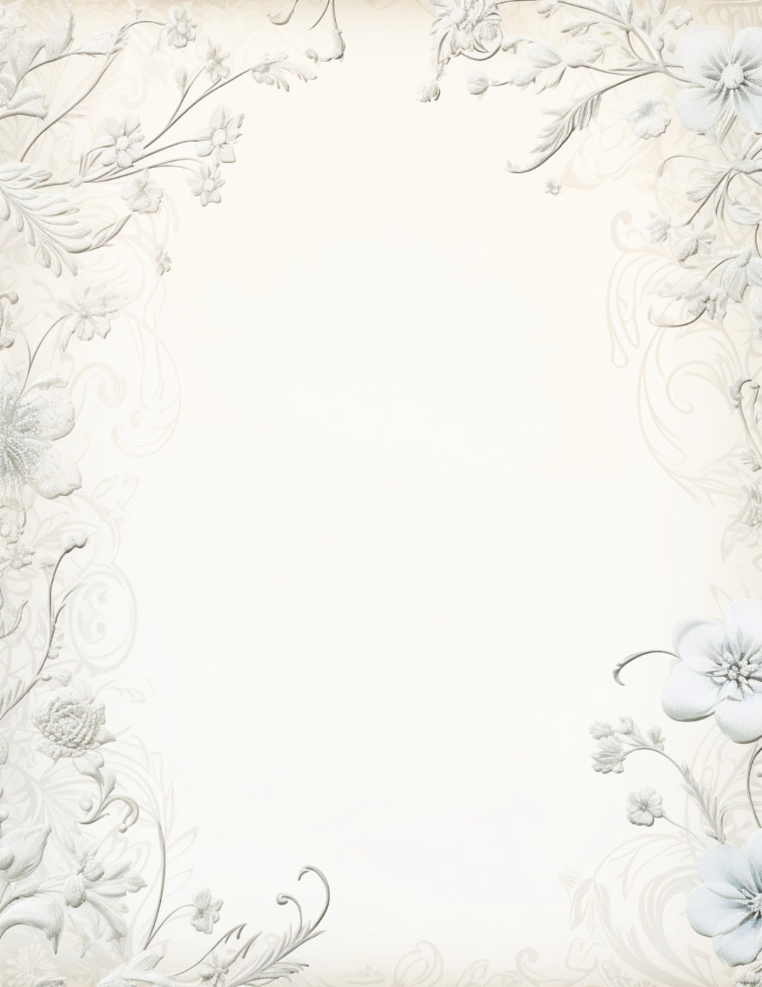 Five Beautiful Lacy Floral Unlined Journaling/background/writing Papers ...