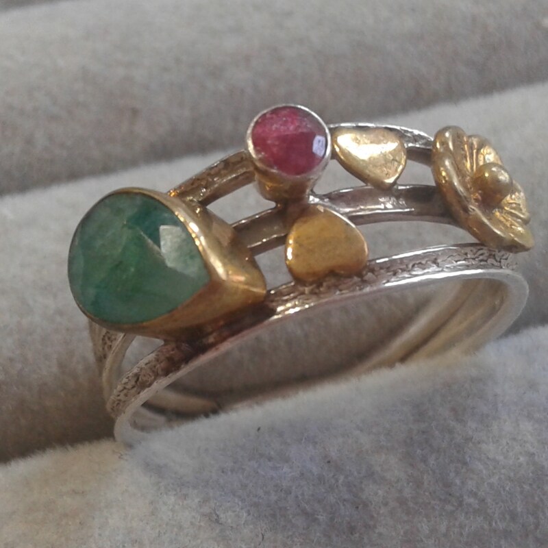 Emerald Ruby Ring - Etsy