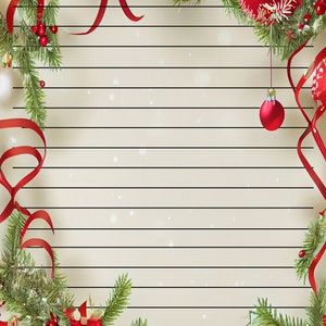 Two Festive Holiday Writing Papers, Lined and Unlined, to Download and ...