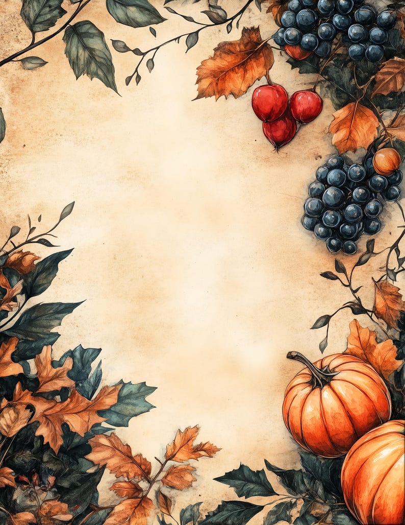 Five Traditional Thanksgiving Background Papers to Download and Print ...