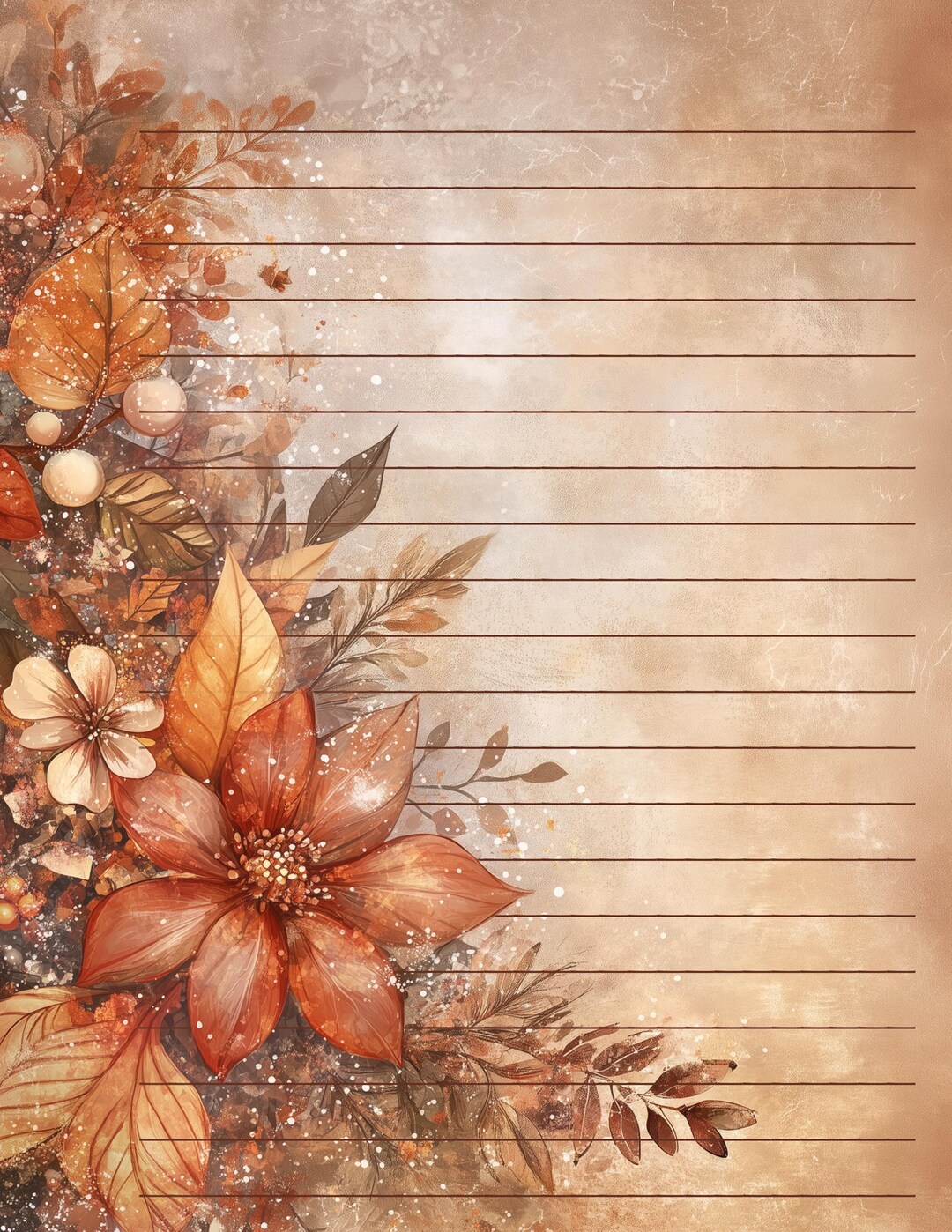 Late Autumn Themed Lined and Unlined Writing Papers, Two Designs - Etsy