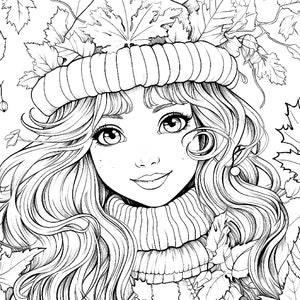 Five Charming Autumn Coloring Sheets for Instant Download - Etsy