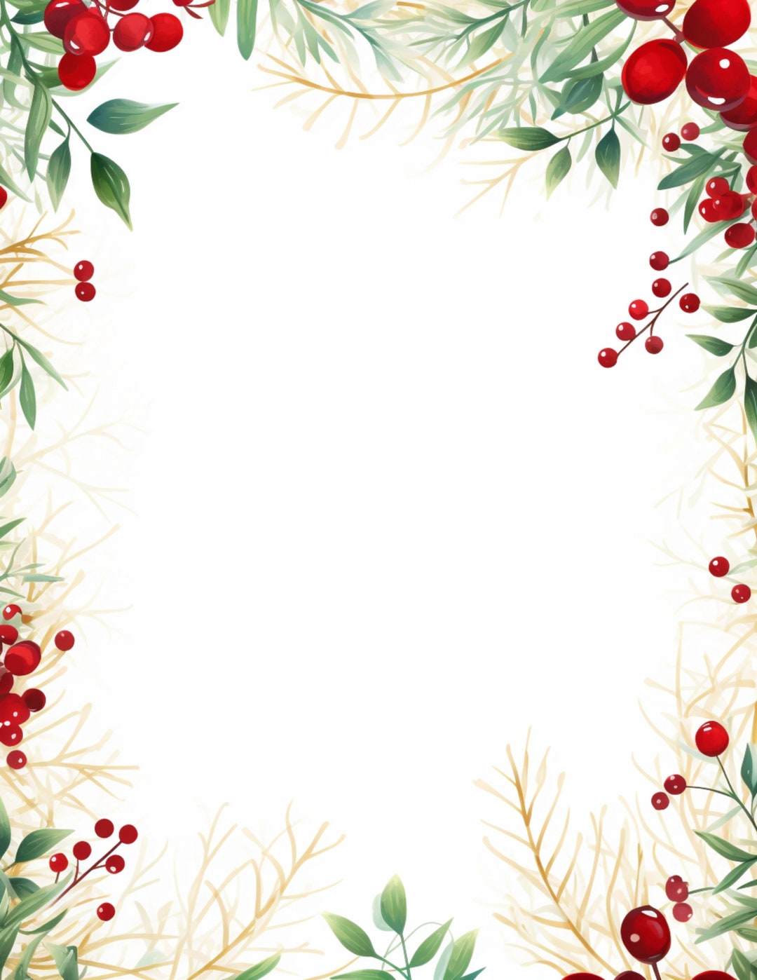 Five Nature' S Decor Christmas Winter Holiday Bordered Digital Papers ...