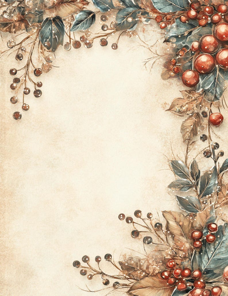 Thanksgiving Autumn Leaves Writing Paper Backgrounds (digital Download ...