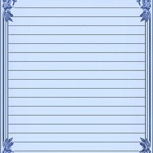 Five Simple and Pretty Blue Writing Papers for Instant Download - Etsy