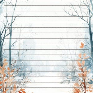 Winter Woodland Themed Lined and Unlined Writing Papers, Two Designs - Etsy