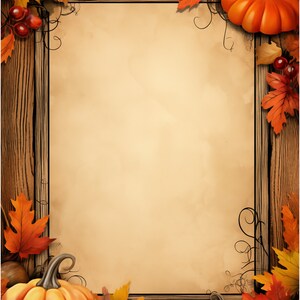 Thanksgiving Writing Paper: Autumn Leaves & Pumpkins (digital Download ...