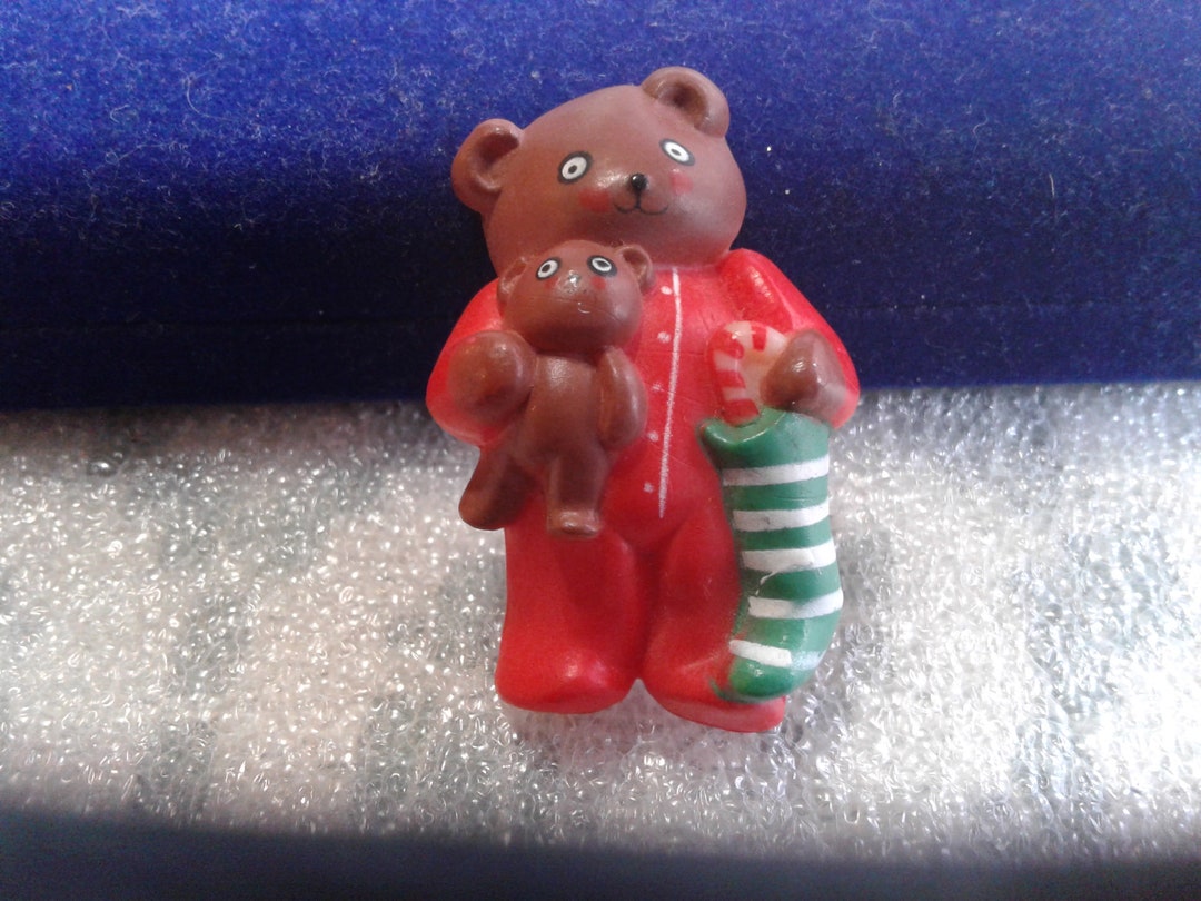 S. Lehman Teddy Bear With Teddy Bear Christmas Pin, Signed, Made in ...
