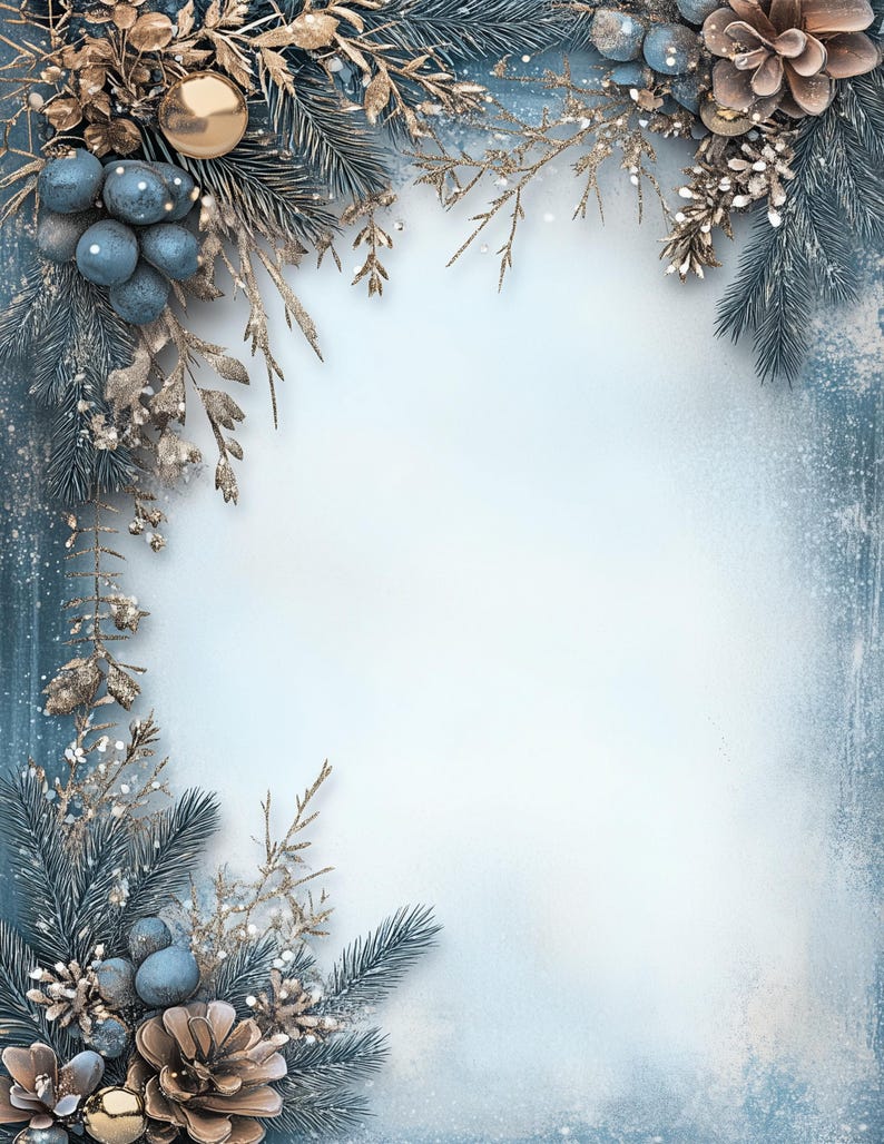 Festive Christmas Background Papers: Floral Winter Scrapbooking ...