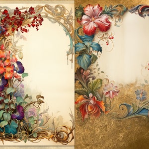 Pre-raphaelite Floral Collage Background/junk Journal Pages to Print at ...
