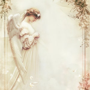 Angelic Lined and Unlined Writing Papers for Instant Download in Two ...