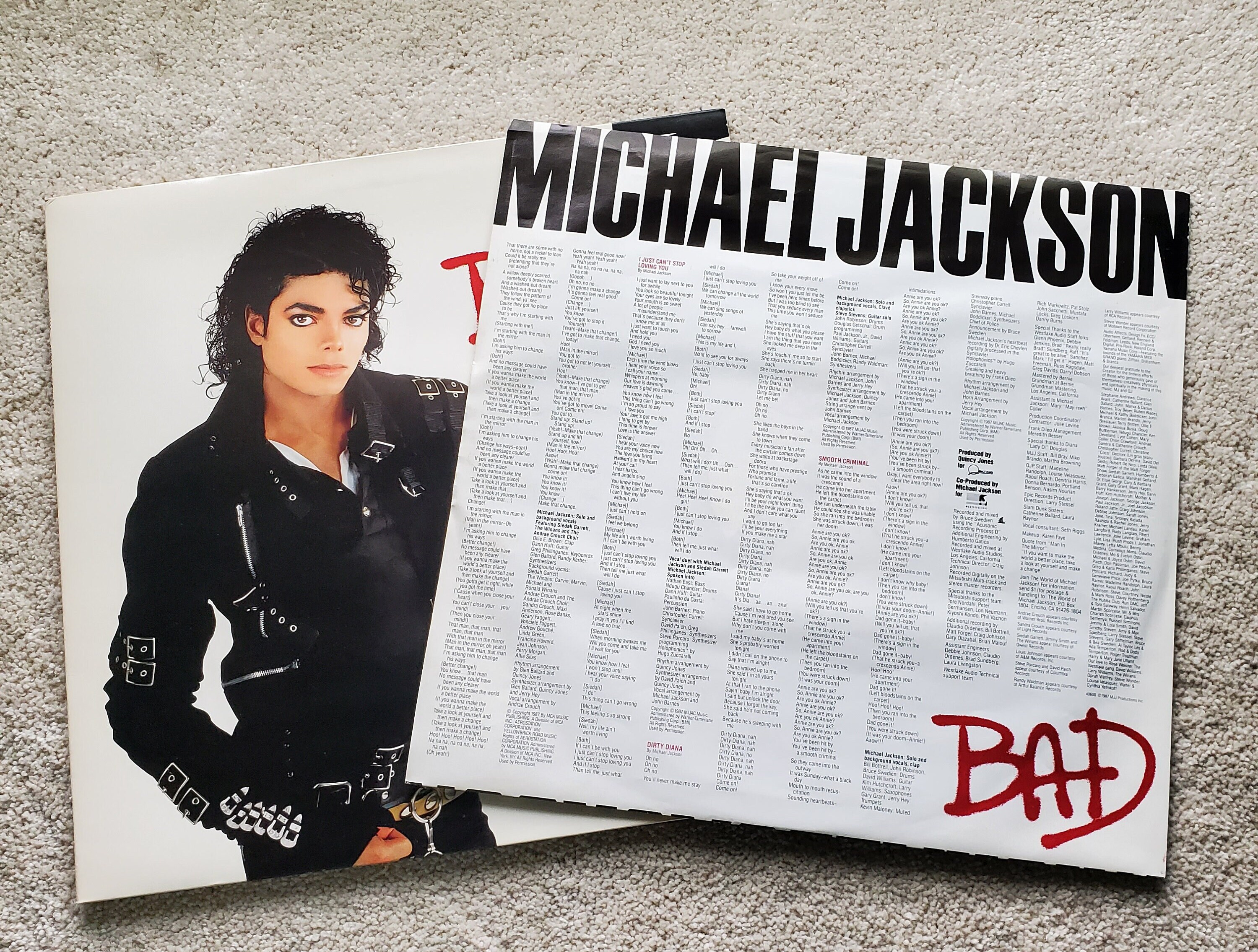Vinyl Michael Jackson Bad Lp 1987 Original NM/VG W/ Printed - Etsy