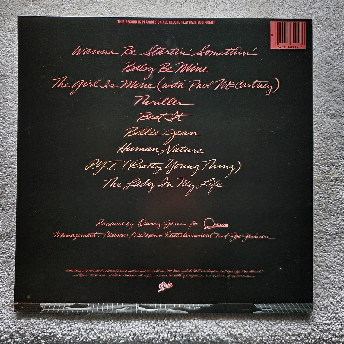 RARE Michael Jackson (half-speed) Vinyl - Thriller Lp 1982 Original ...
