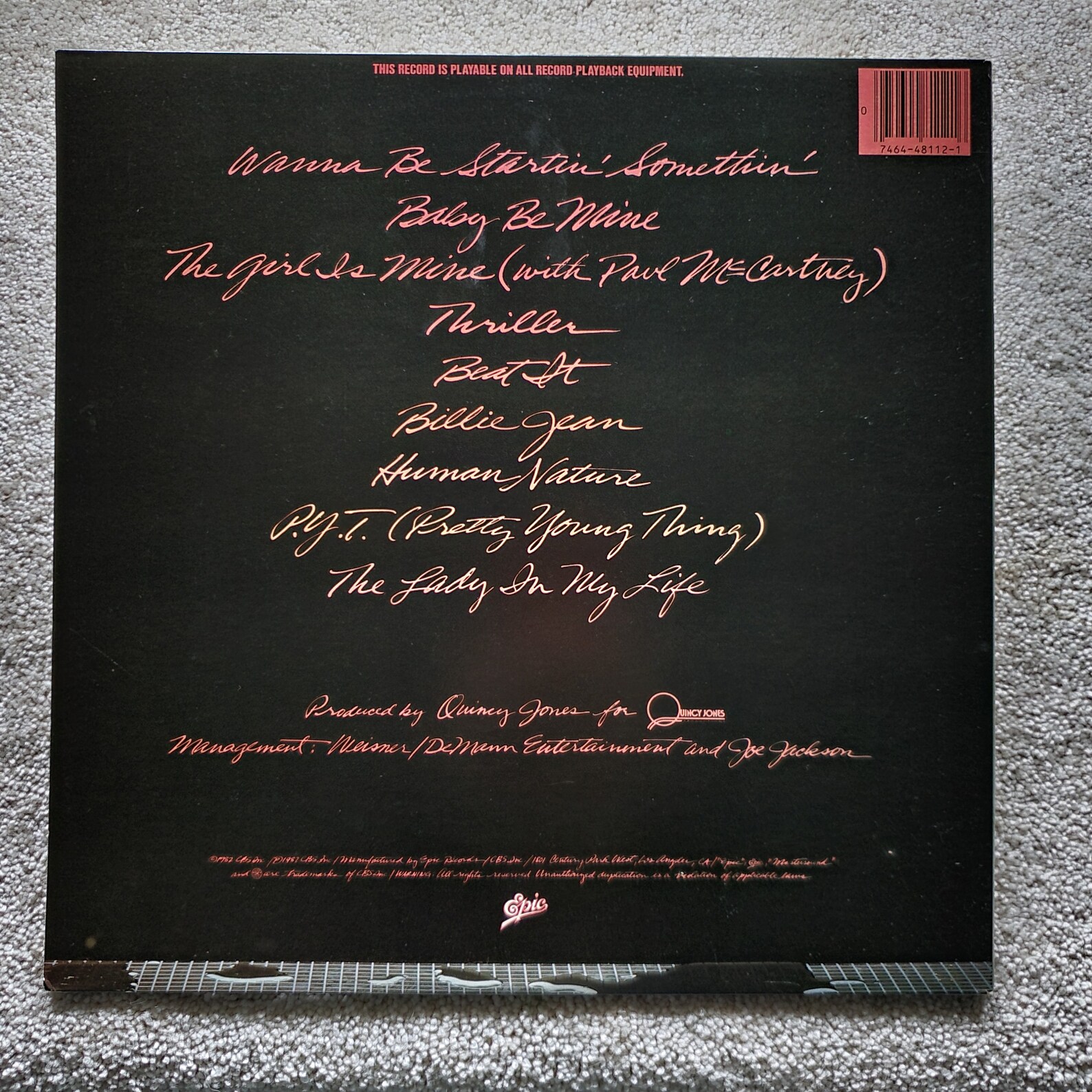 RARE Michael Jackson half-speed Vinyl Thriller Lp 1982 - Etsy