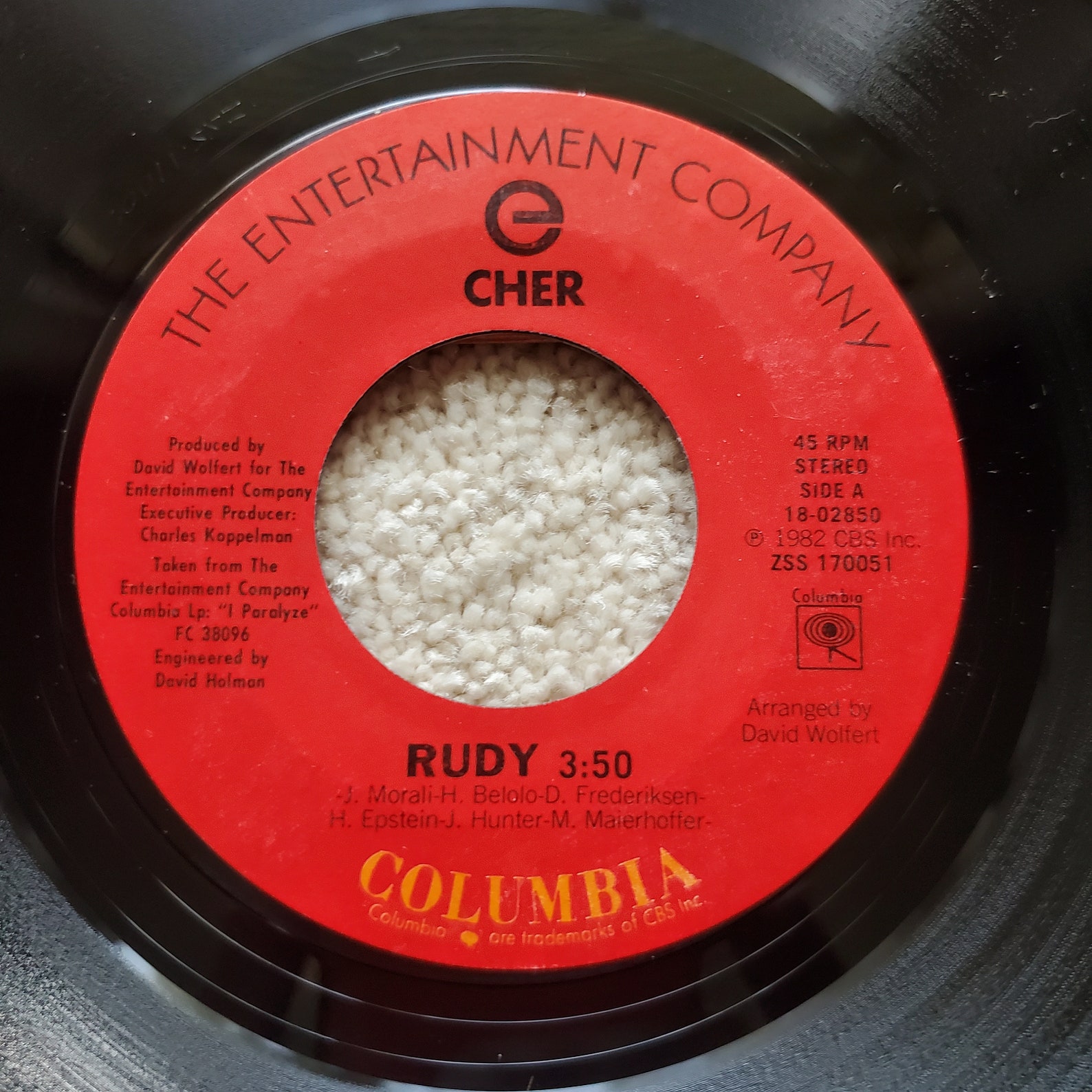 Vinyl Cher 7 Rudy 1982 Original '18-02850' NM/VG Wide Hole, 45 RPM ...