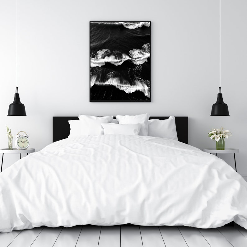 Calming Ocean Waves Portrait Photography Printable Digital Wall Art ...