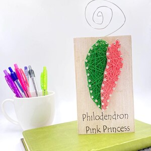 Philodendron Pink Princess String Art, Home Office Desk Decor, Desk ...