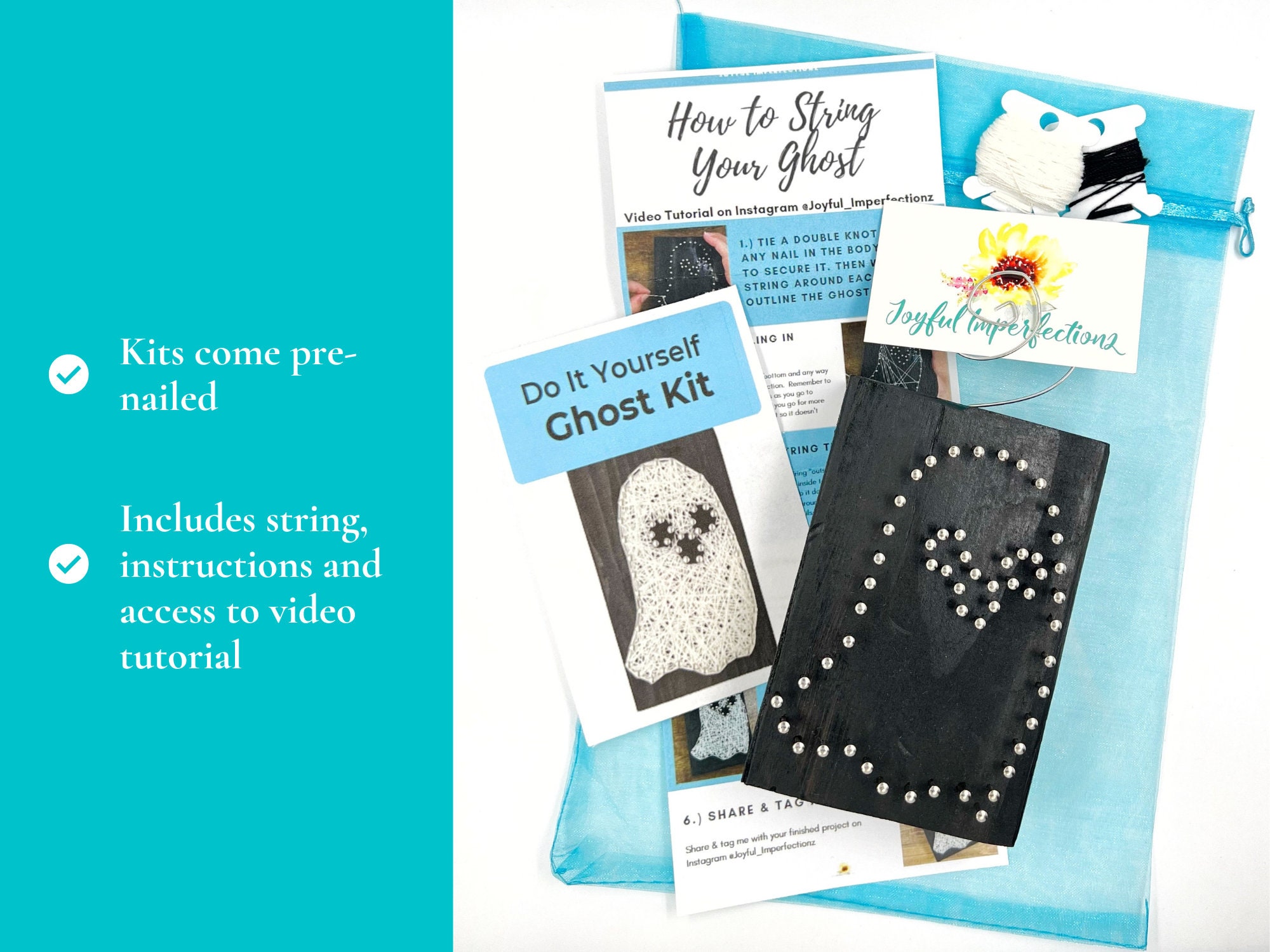 String Art Ghost Kit | Ghost DIY Kit | Halloween Kid Craft | Spooky ...