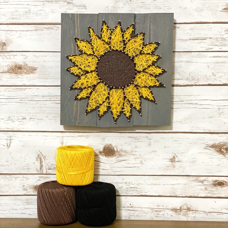 Sunflower String Art, Large Sunflower Wall Art, String Art Flower ...