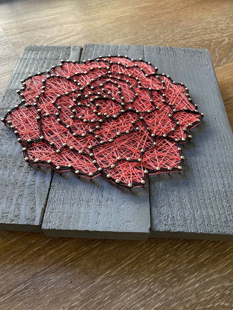 Rose String Art Sign Rose String Art June Birthday Gift - Etsy UK