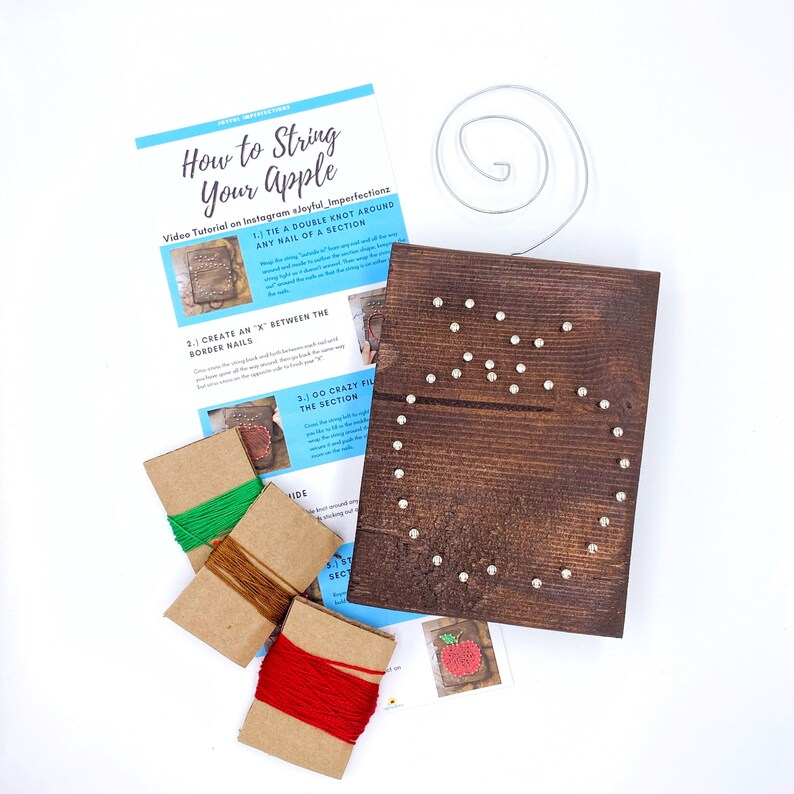 Mini Apple String Art DIY Kit, Apple Teacher Gift, Unique Photo Display ...