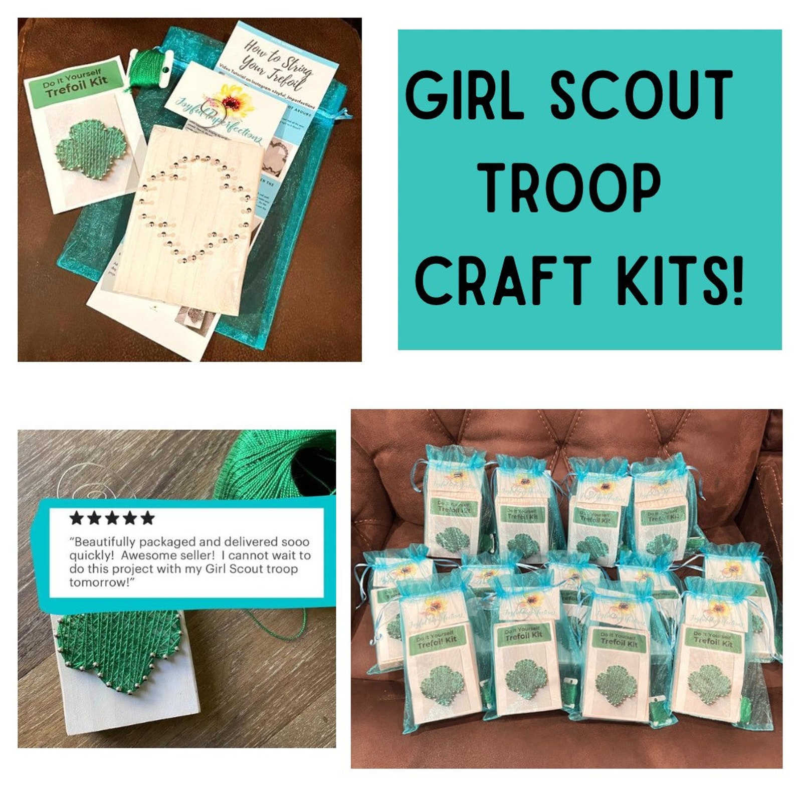 Girl Scout Trefoil String Art Kit | Troop Meeting Craft Activity Set ...