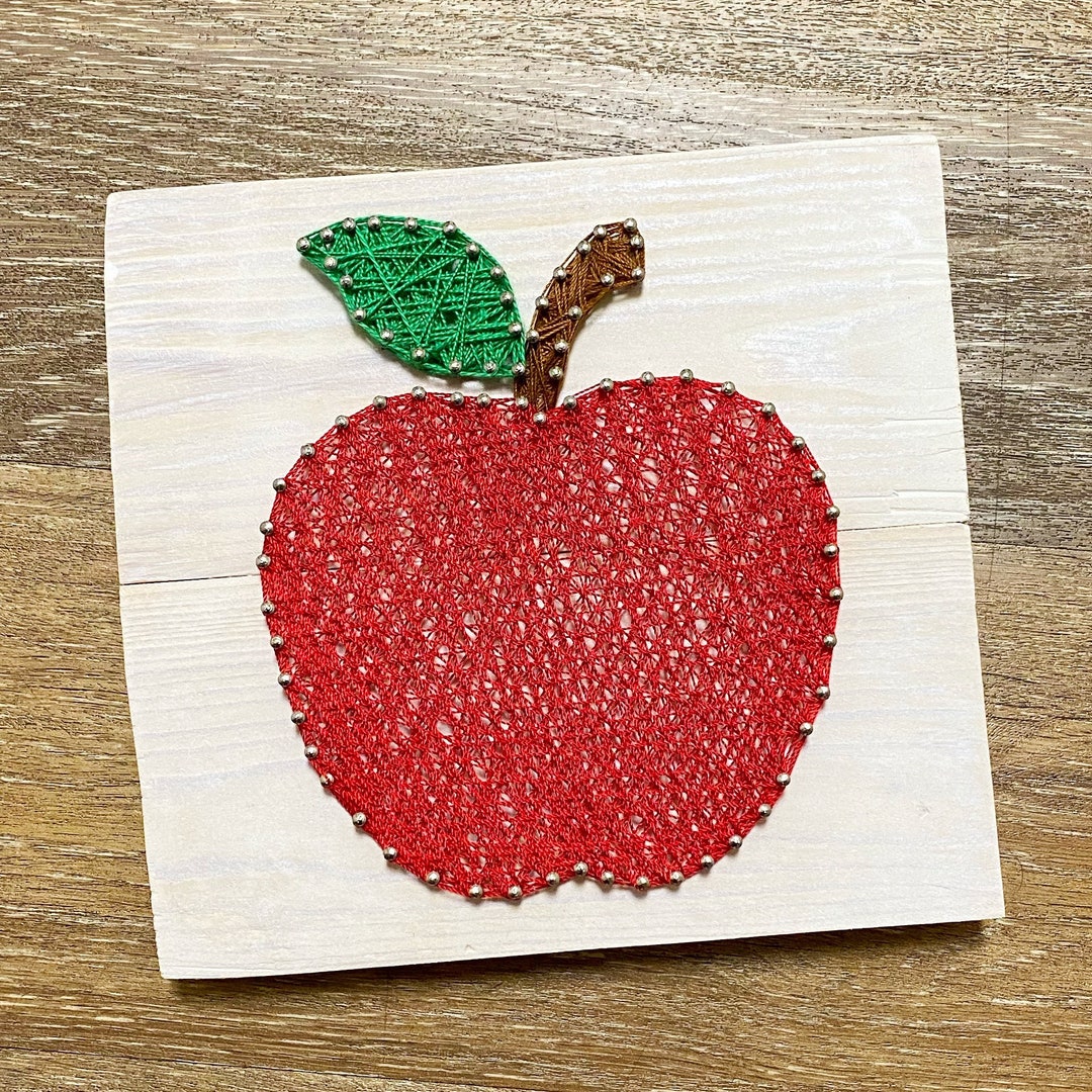 Apple Teacher Gift, Special Gift for Teacher, String Art Apple Decor ...