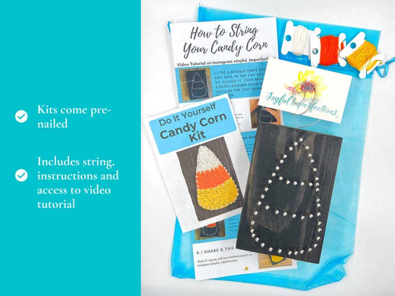 String Art Candy Corn Kit Candy Corn DIY Kit Halloween Kid - Etsy