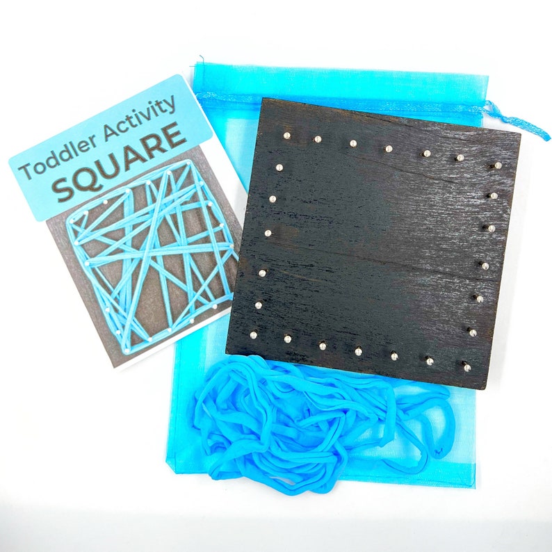 Square Busy Block Toddler Busy Board Toddler Shape Activity Preschool ...