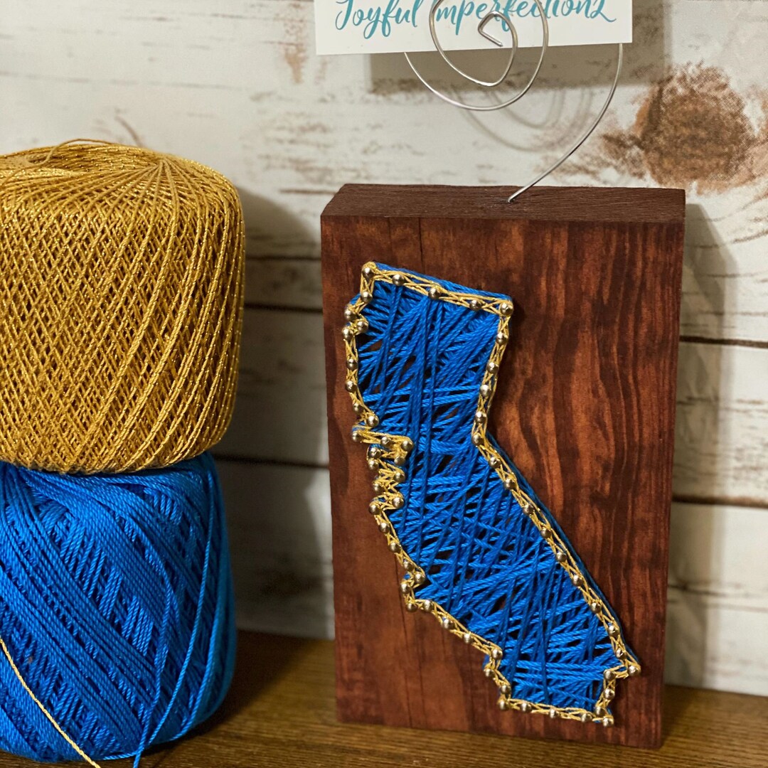 California State Outline Photo Display, Upcycled Wood Decor, State ...