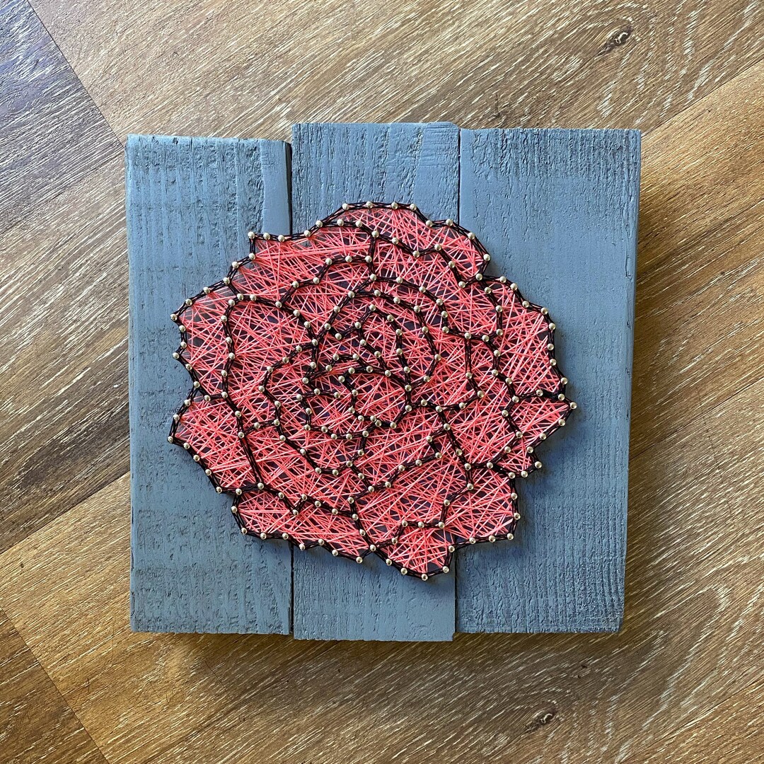 Rose String Art Sign, Rose String Art, June Birthday Gift, Rose Office ...