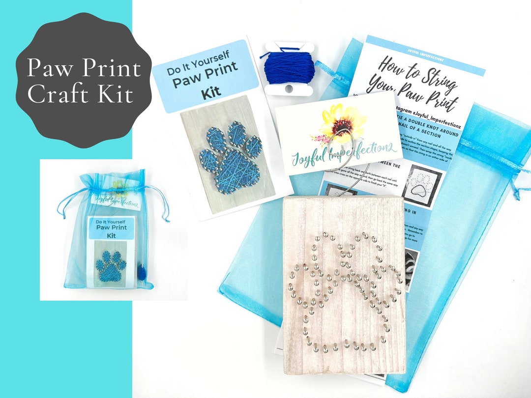DIY String Art Paw Print | Kid Craft Kit | Dog Paw Craft | Paw Print ...