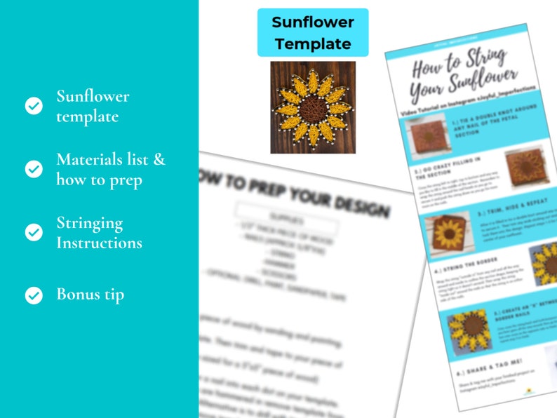Sunflower Craft Pattern | Sunflower Craft Kit DIY | Sunflower Pattern ...