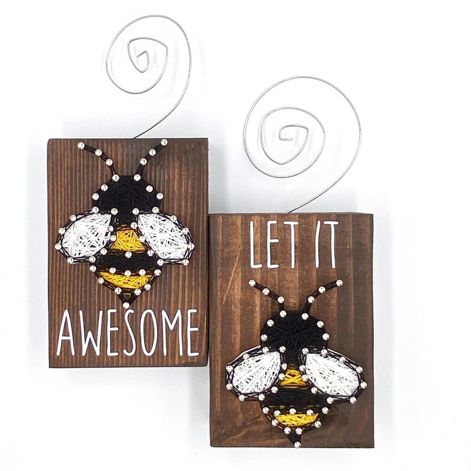 Bee String Art, Bee Happy Art, Bee Kind Sign, Small Bee Sign, Bee Shelf ...