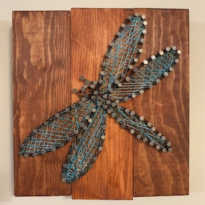 Blue & Black Dragonfly String Art, String Art Home Decor, Dragonfly ...