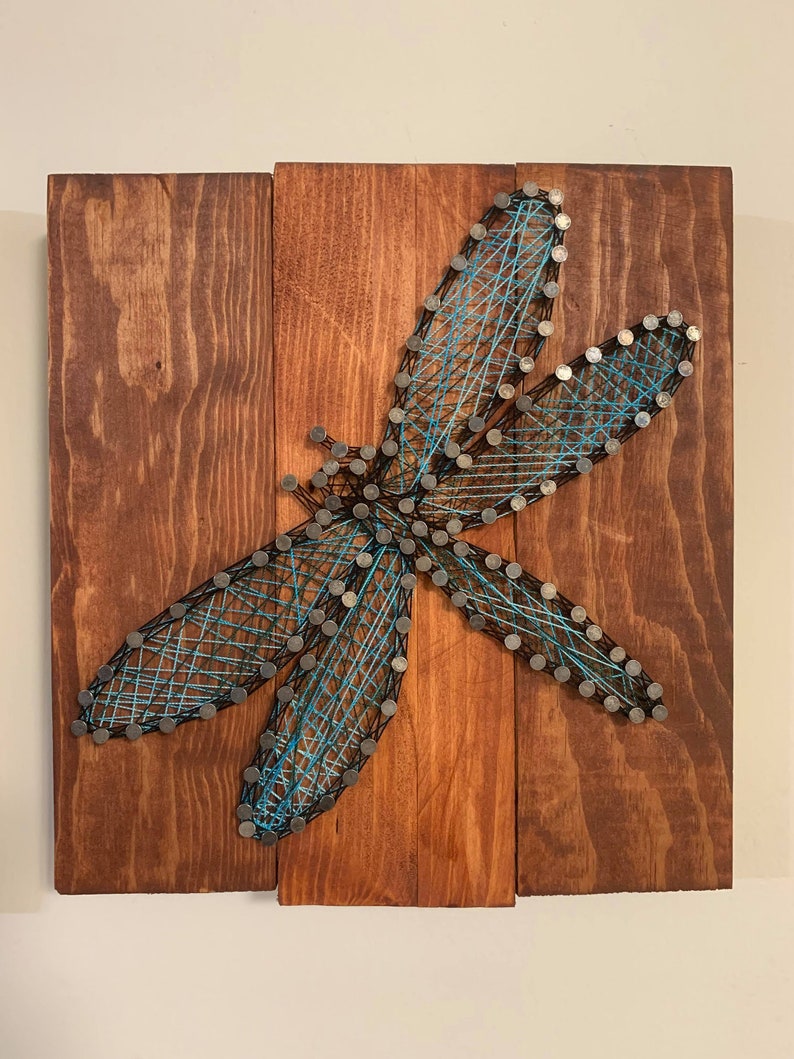 Blue & Black Dragonfly String Art String Art Home Decor - Etsy