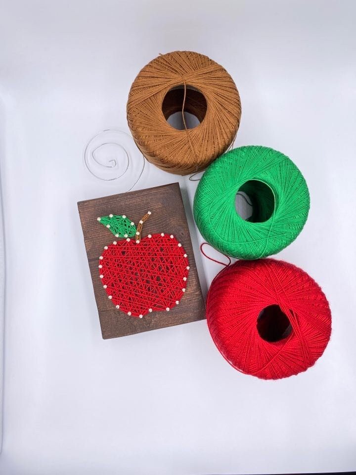 Mini Apple String Art Apple Teacher Gift Unique Photo - Etsy