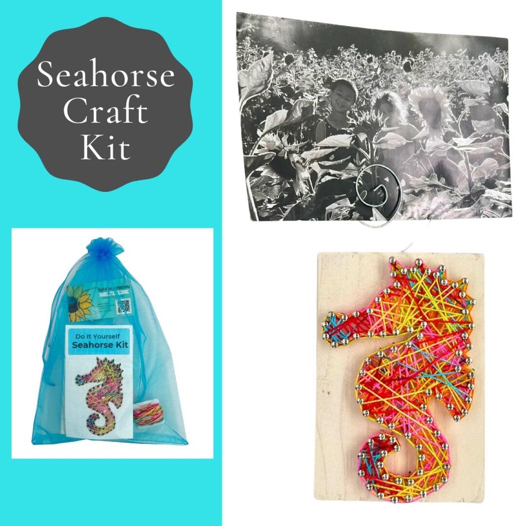 Seahorse String Art Kit | Beach Craft for Kids | Diy Summer Activity ...
