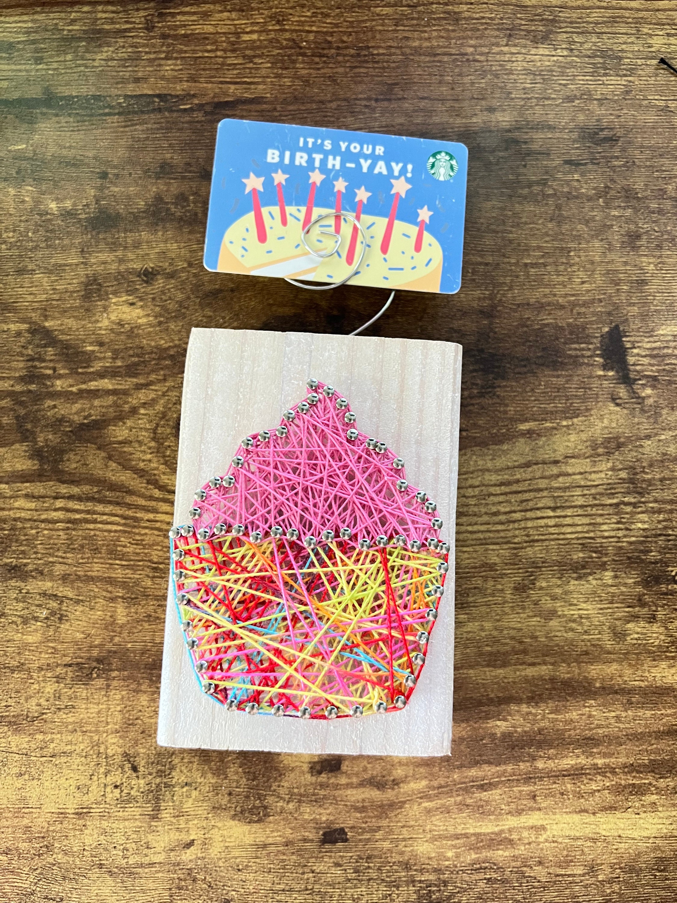 String Art Birthday Cupcake | Birthday Cupcake Gift Card Holder ...