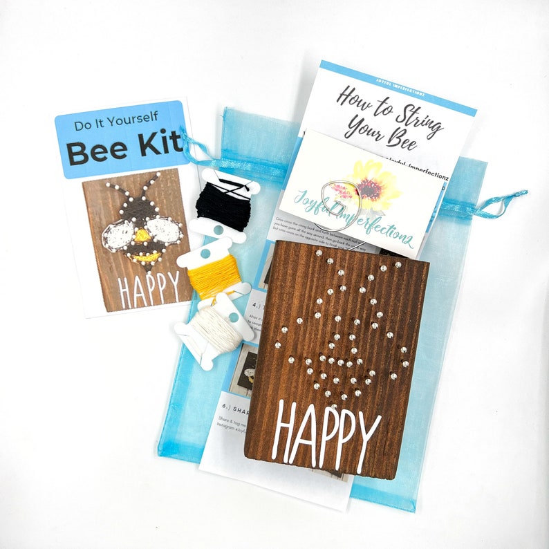 Bee Happy String Art | Bee Craft Kit | Kid DIY Kit | Bee Happy Photo ...
