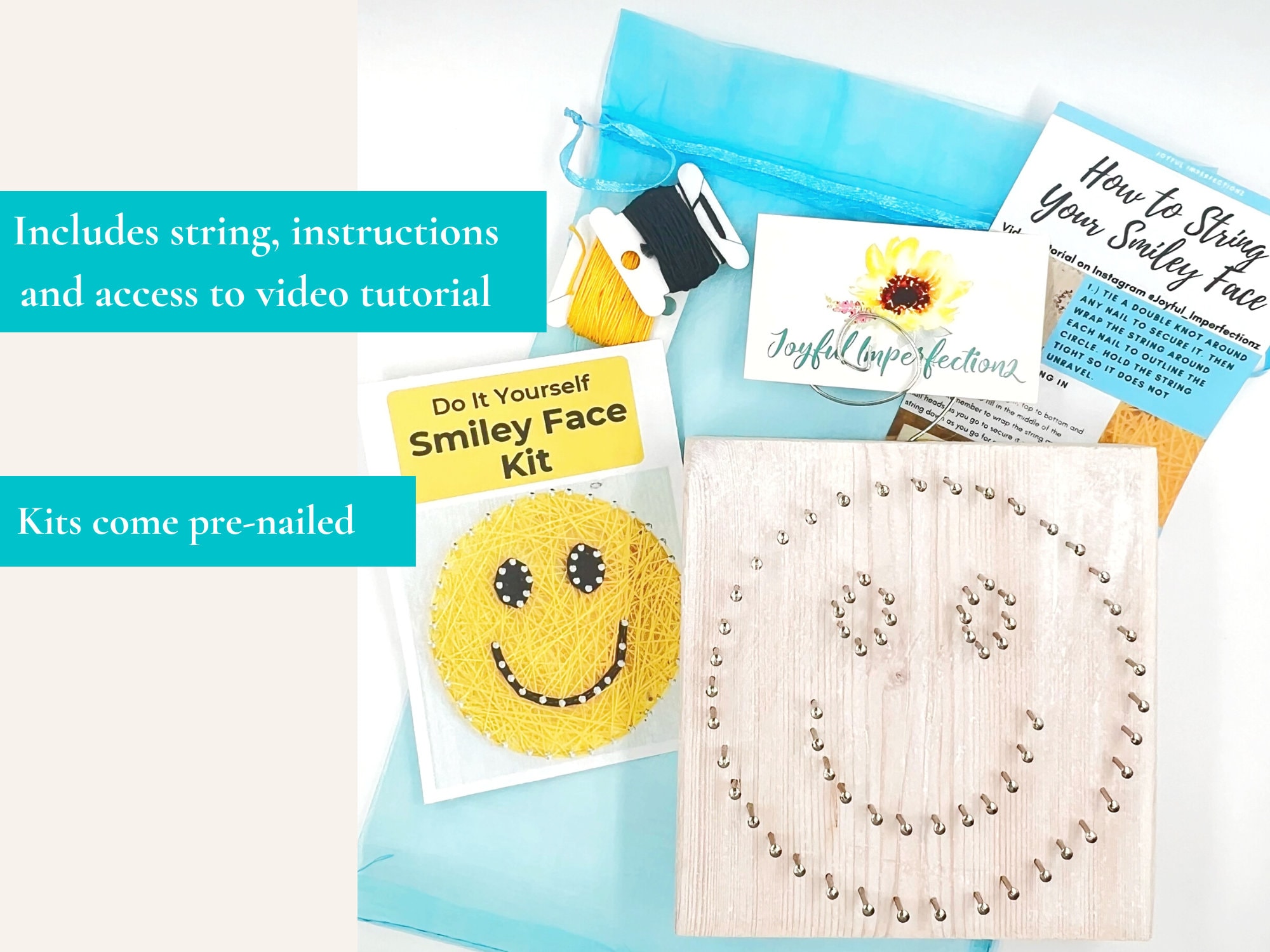 Smiley Face String Art DIY Kit | Smiley Face Craft Kit | Groovy ...