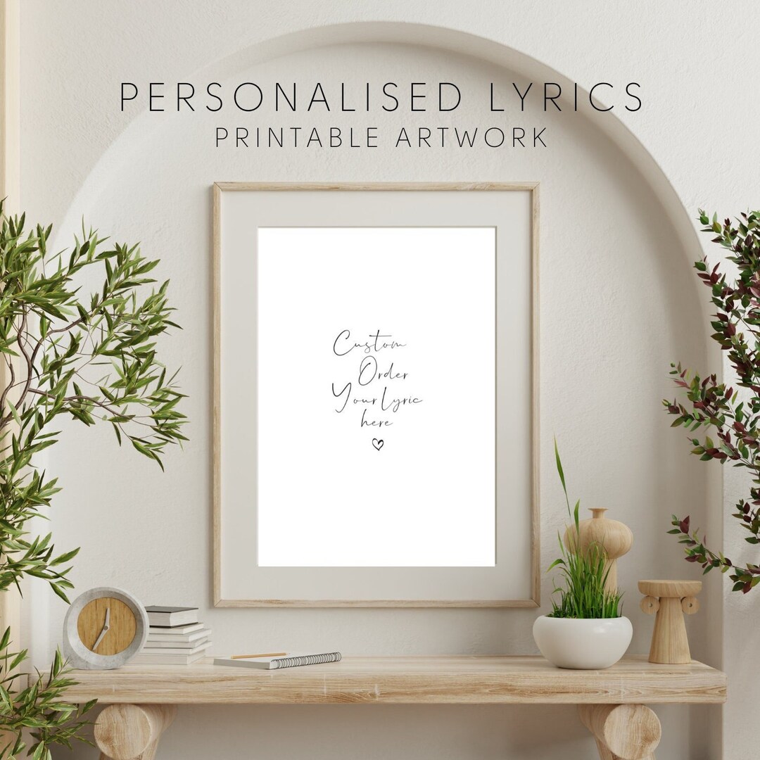 Custom Song Lyrics Printable Wall Art Digital Download Personalised ...