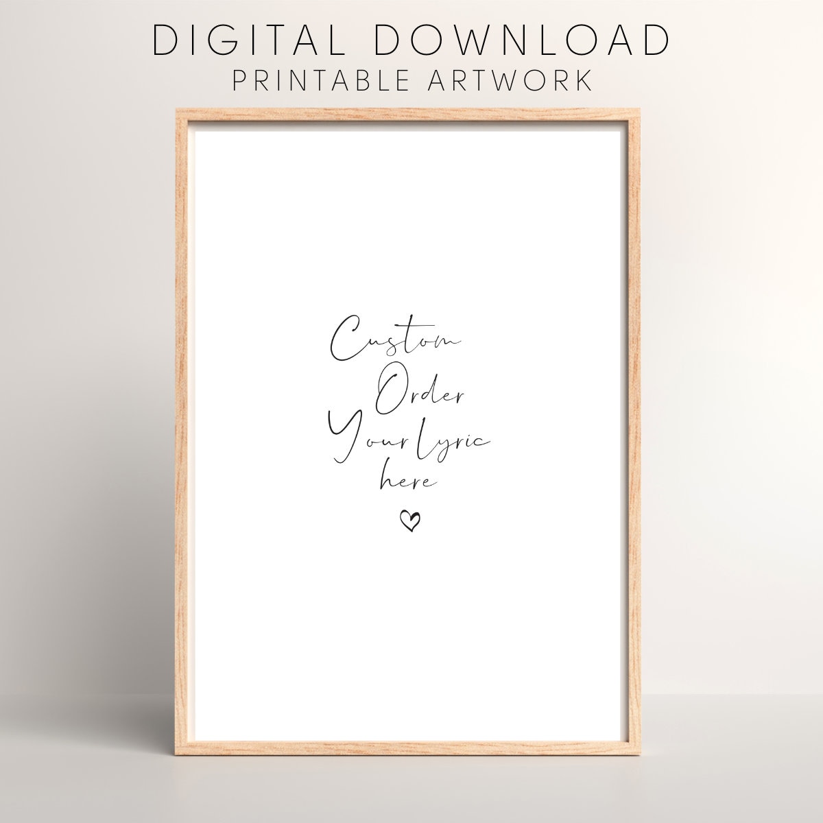 Custom Song Lyrics Printable Wall Art Digital Download Personalised ...